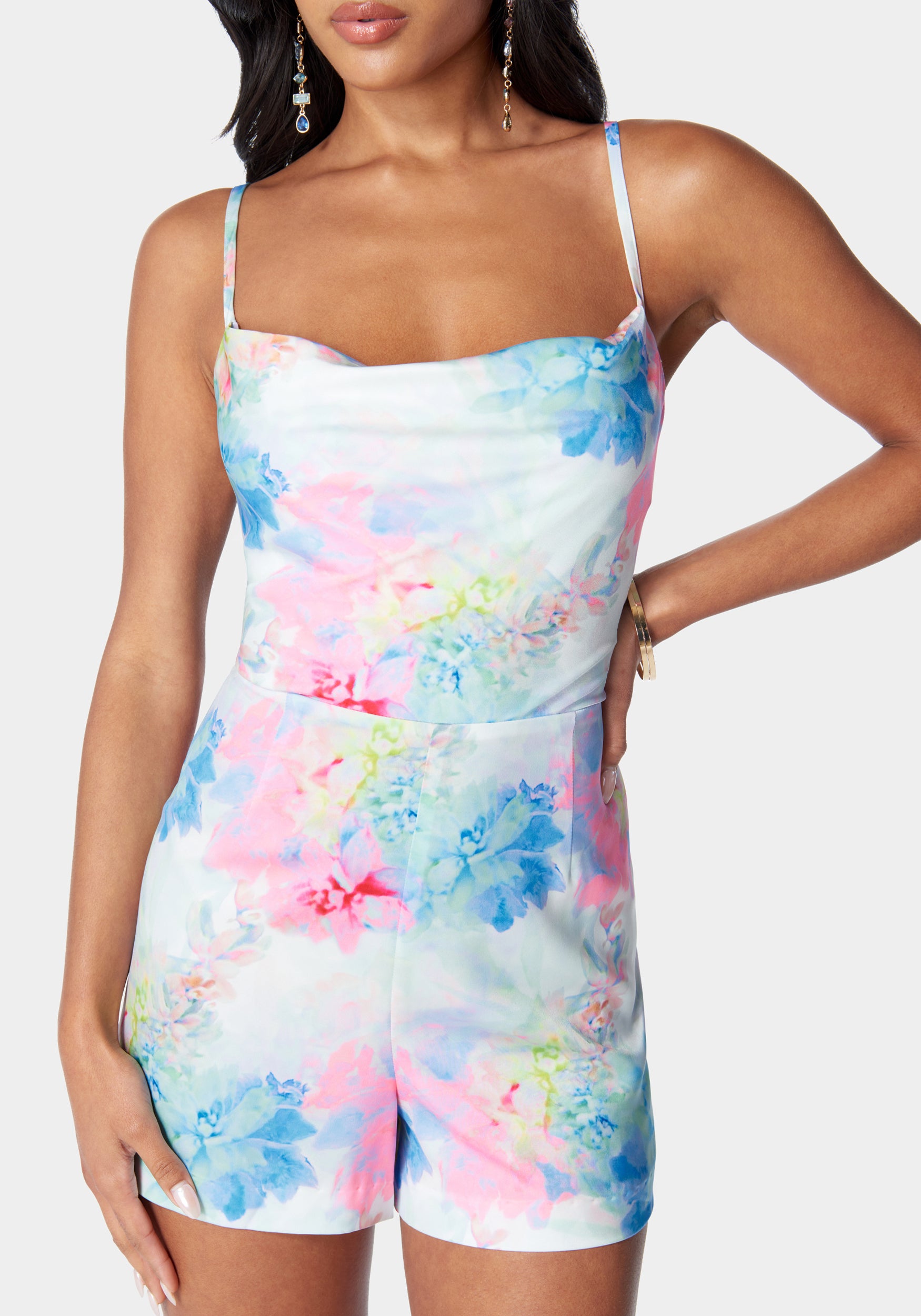 Removable Printed Long Skirt Romper | bebe