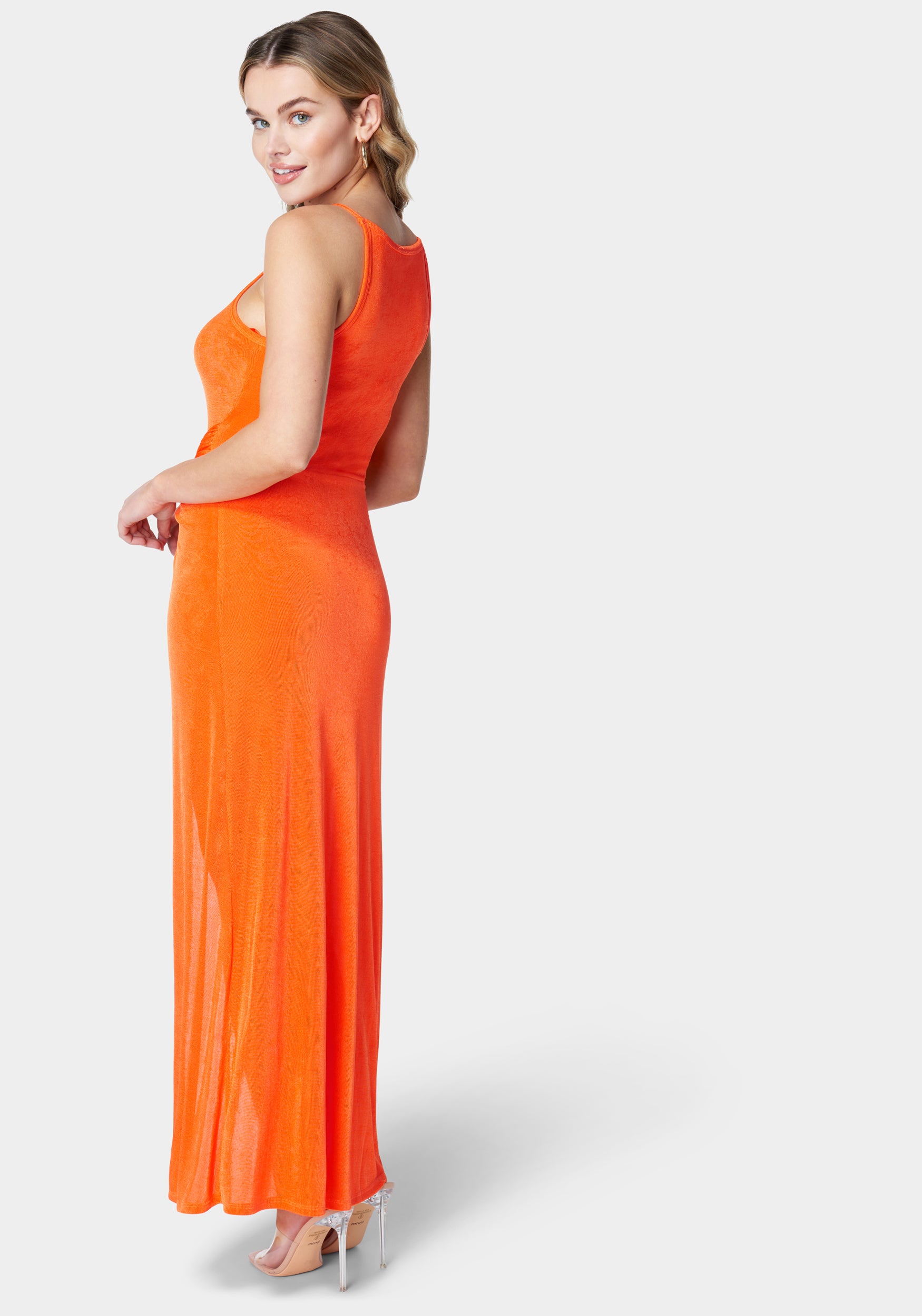 Overlay Slinky Knit Dress | bebe