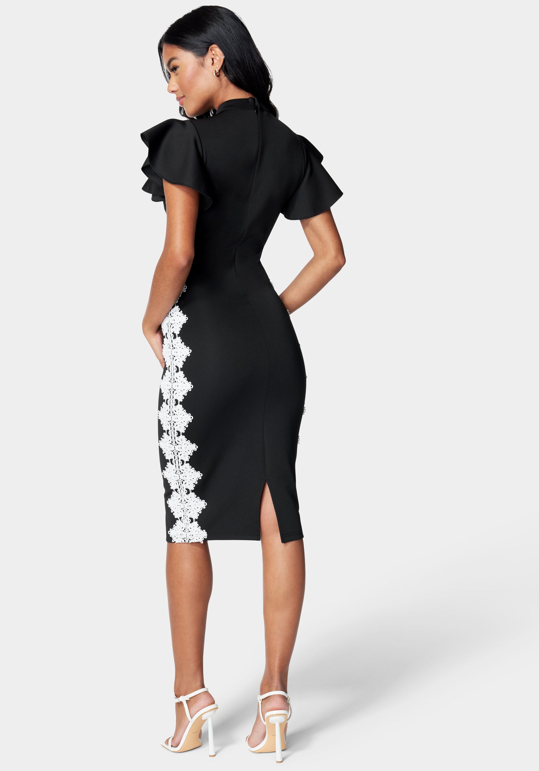 Lace Applique Pencil Dress | bebe