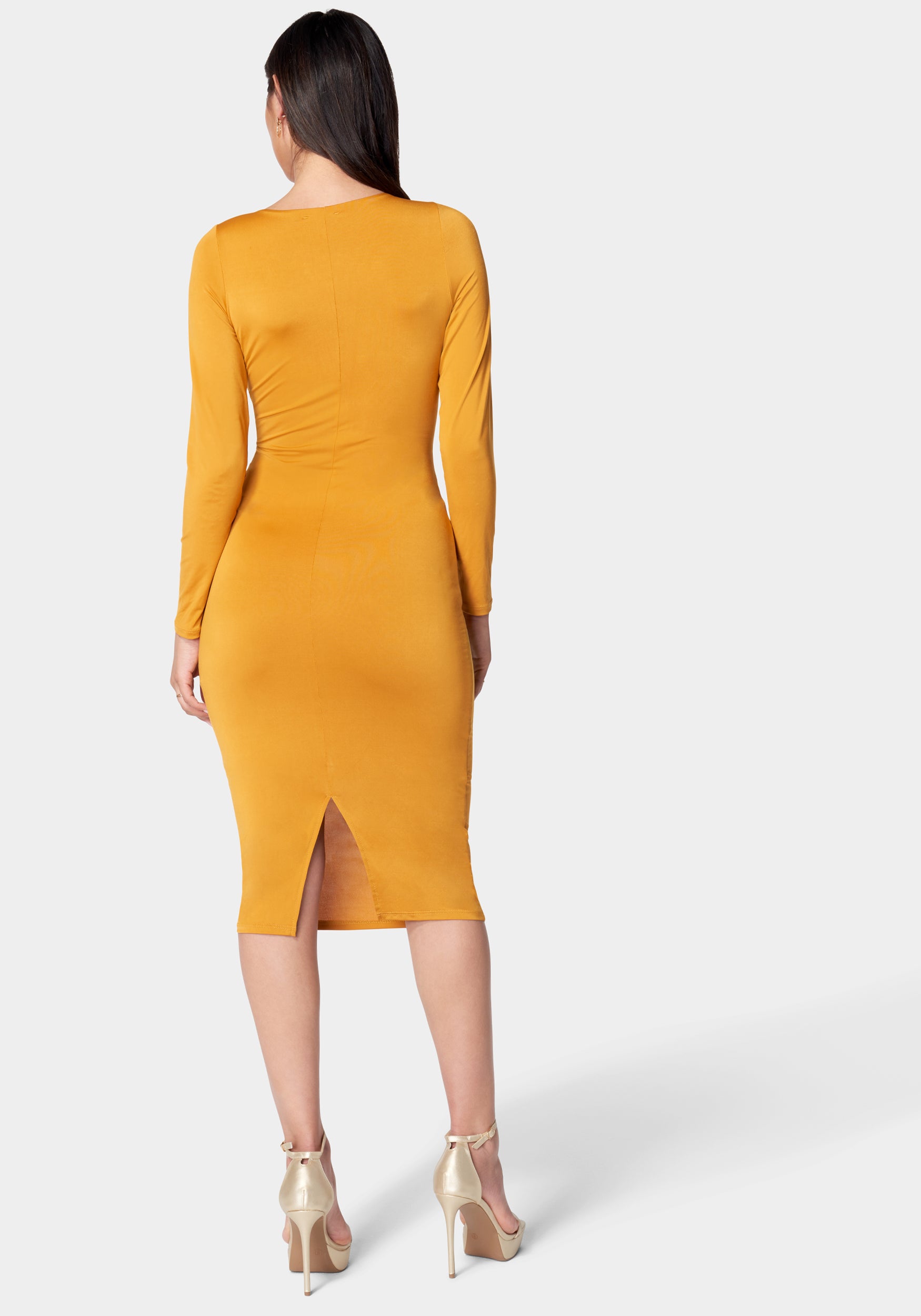 Open Neck Midi Dress | bebe