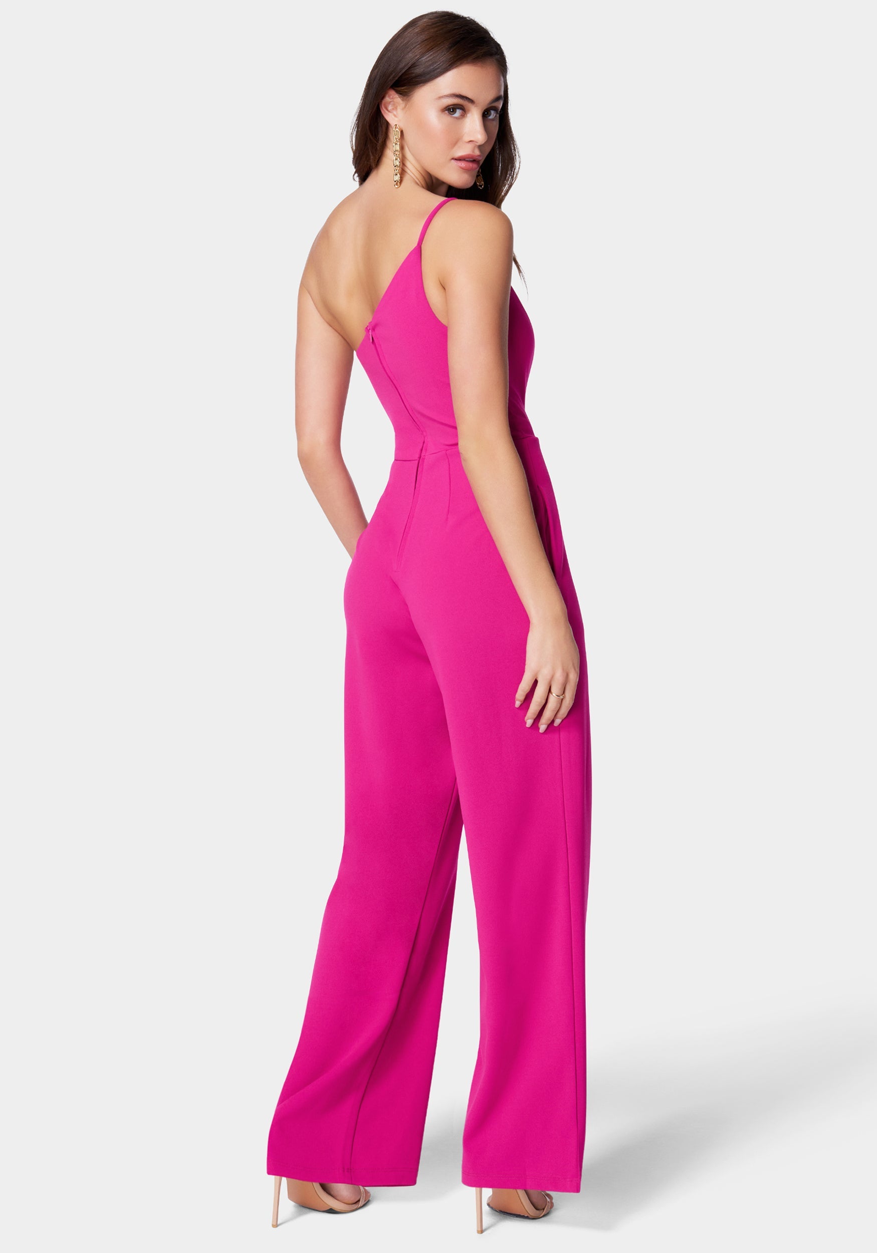 One Shoulder Core Jumpsuit Bebe