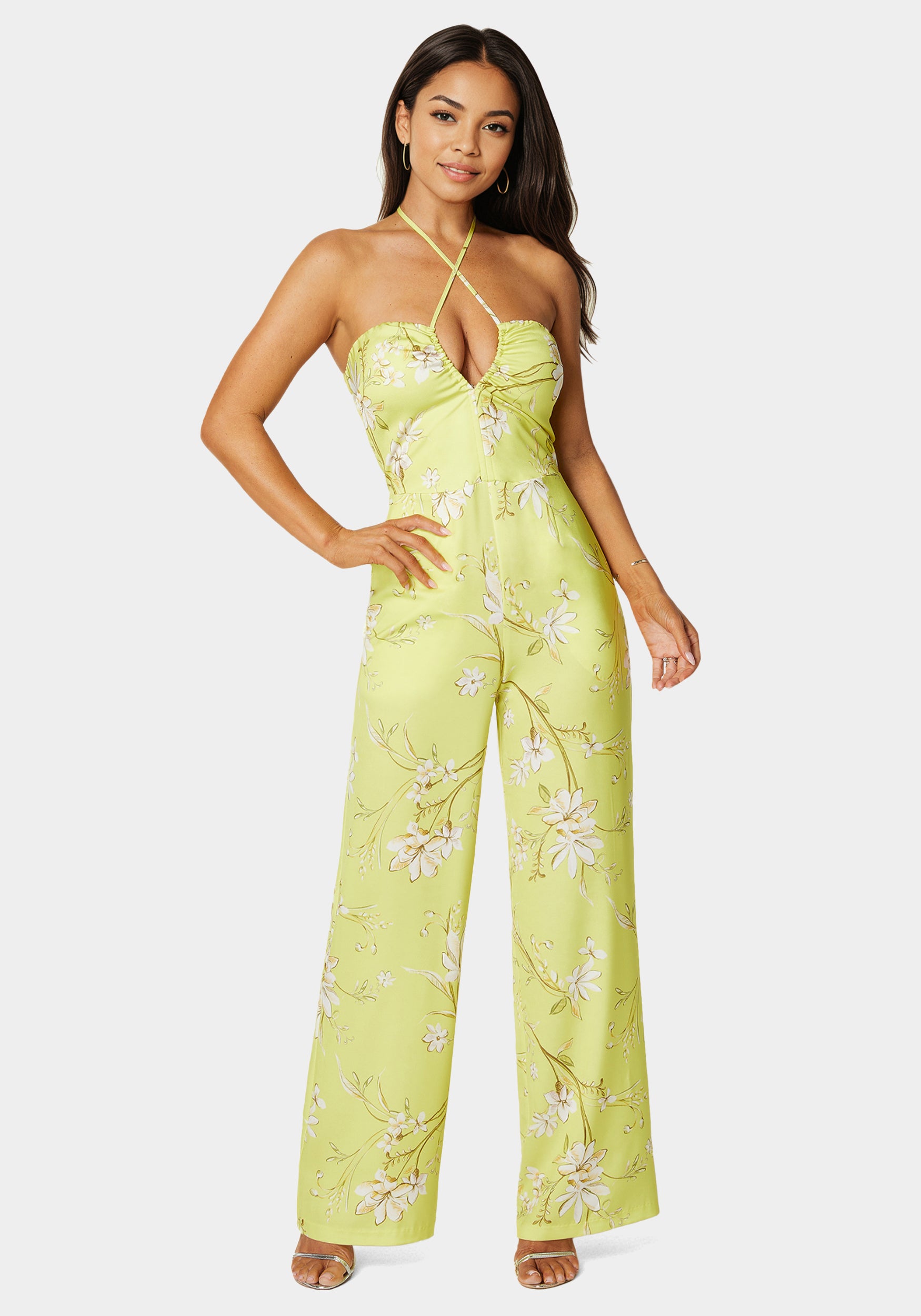 Plunging Cut Out Vneck Jumpsuit – bebe