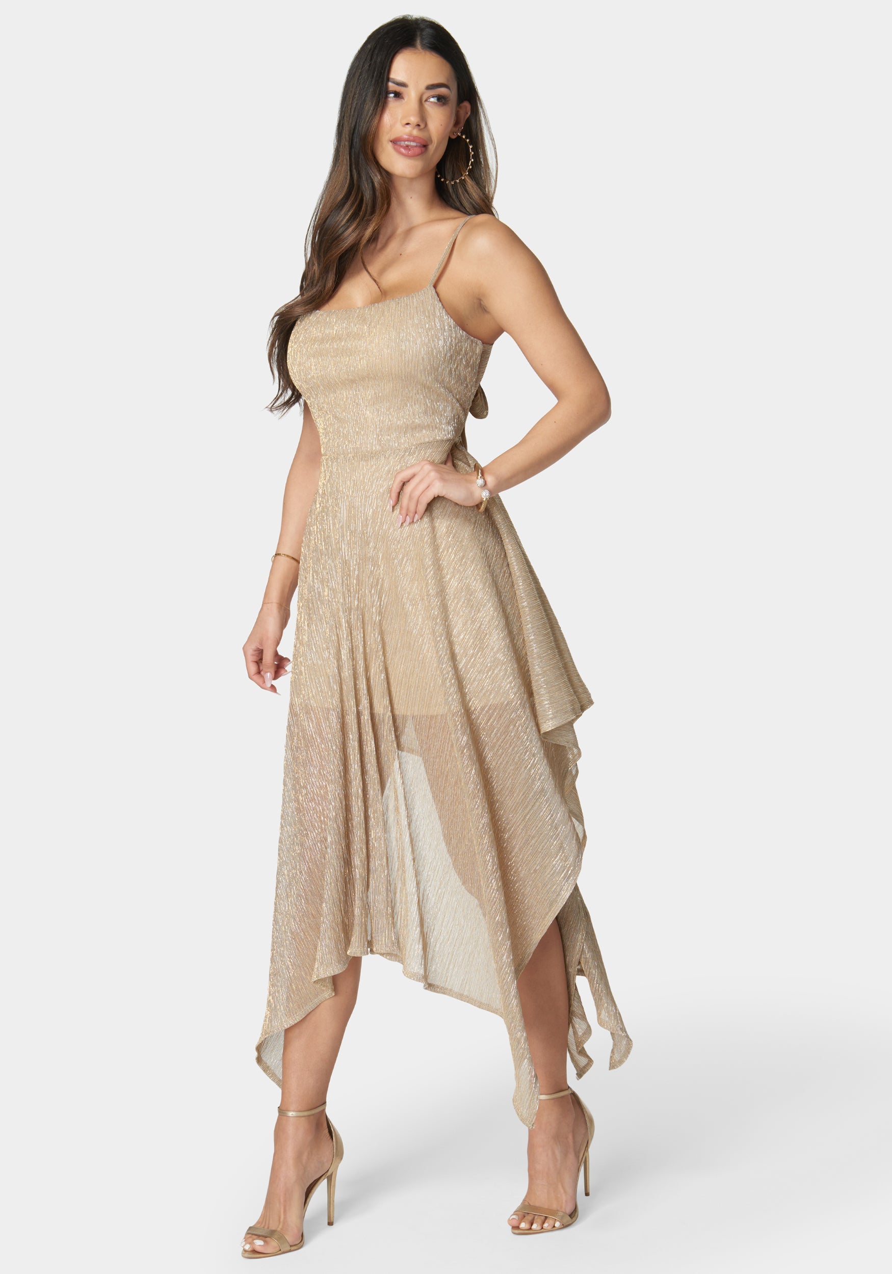 Dolce Pleat Sharkbite Maxi With Tie Back | bebe