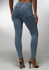 Natural Waist Studded Skinny Jean | bebe