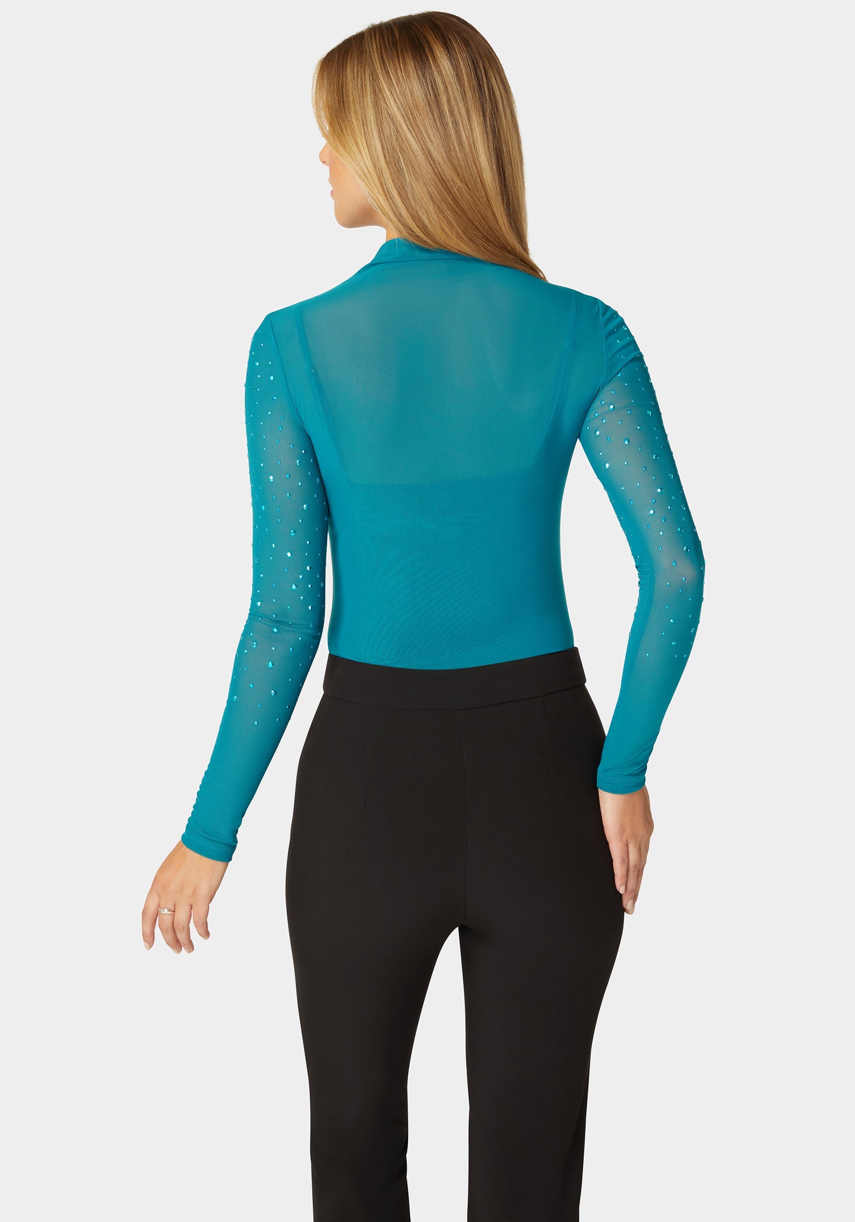 Rhinestone Embellished Mesh Top & Cami | bebe