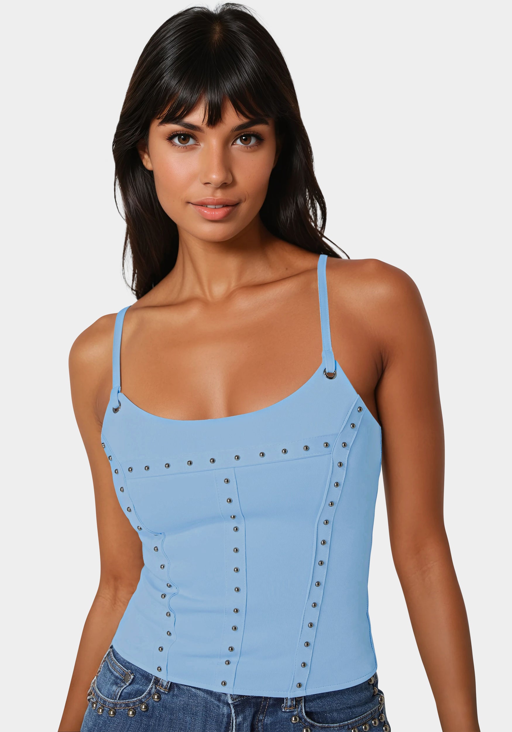 Studded Corset Clear Sky - bebe