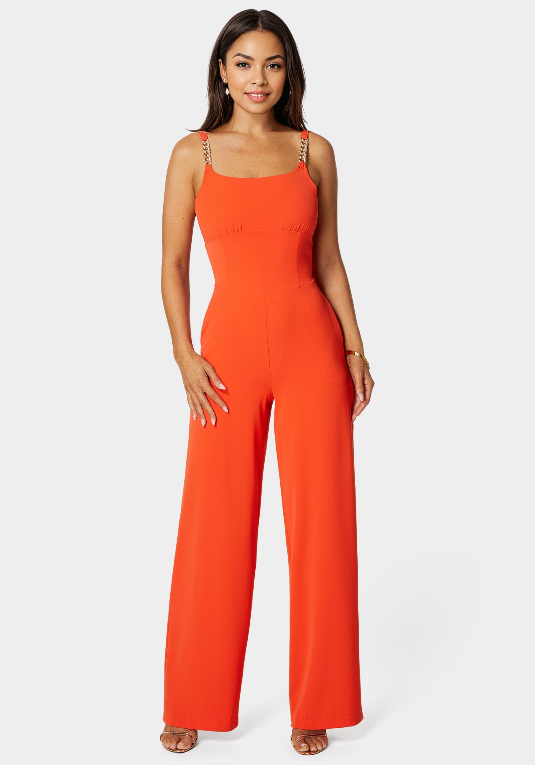 Fluid Crepe Palazzo Leg Jumpsuit – bebe