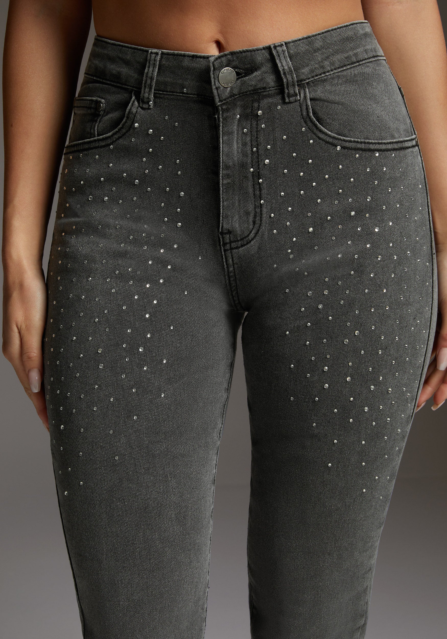 The Skinny With Rhinestone Details | bebe