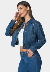 Denim Jacket With Rhinestones | bebe