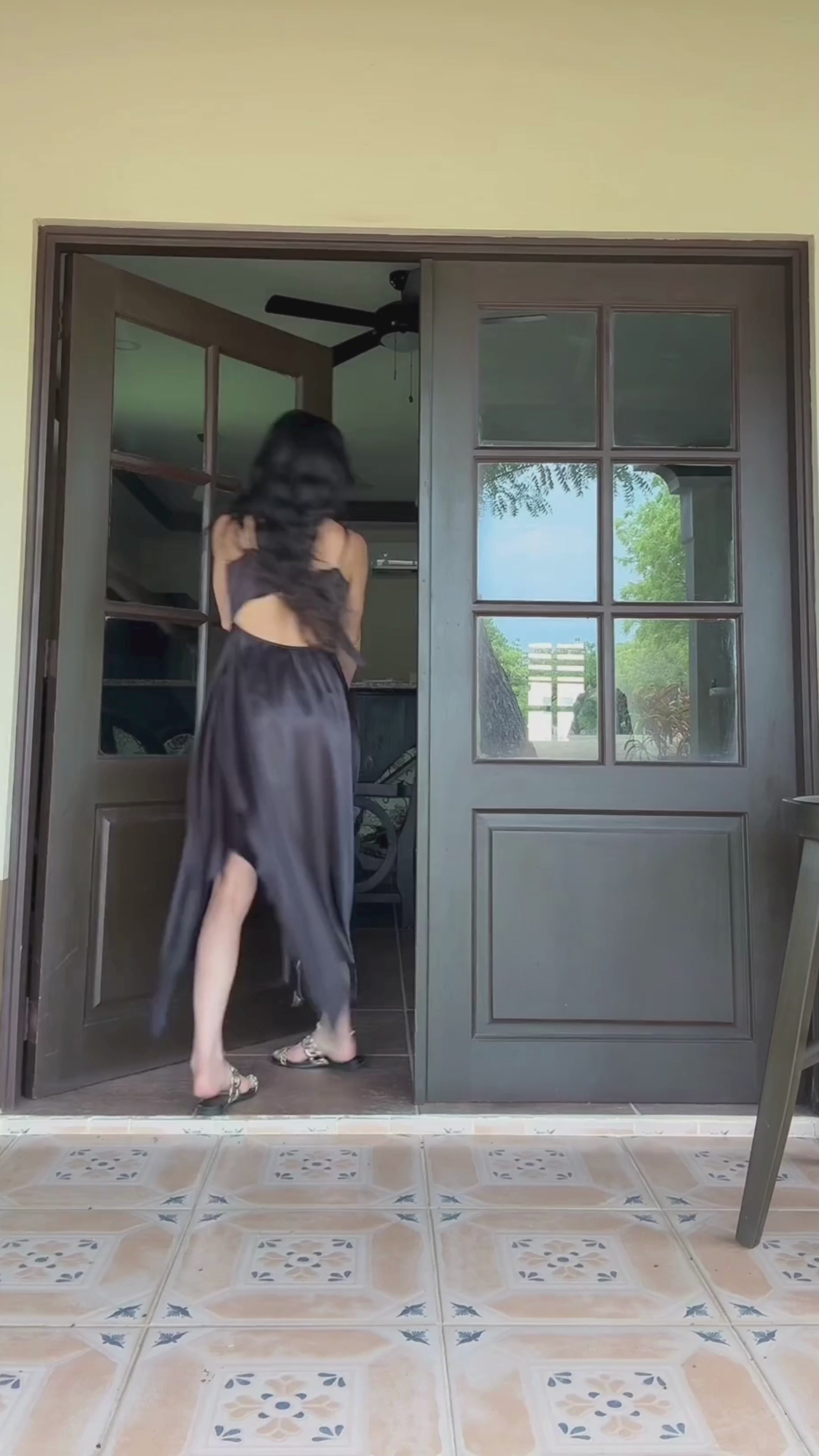 Solid Satin Sharkbite Dress | bebe