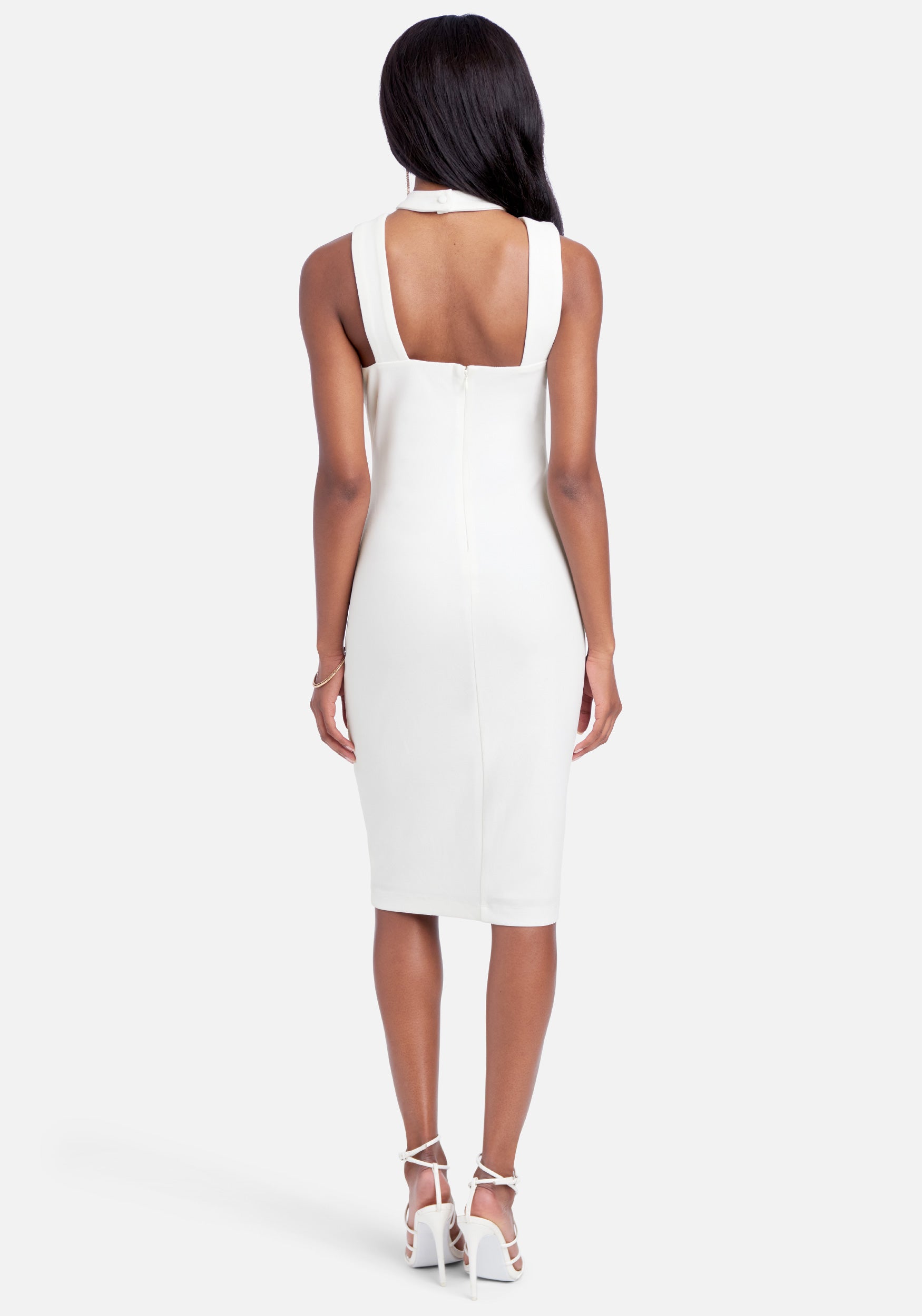 Halterneck Bodycon Midi Dress | bebe