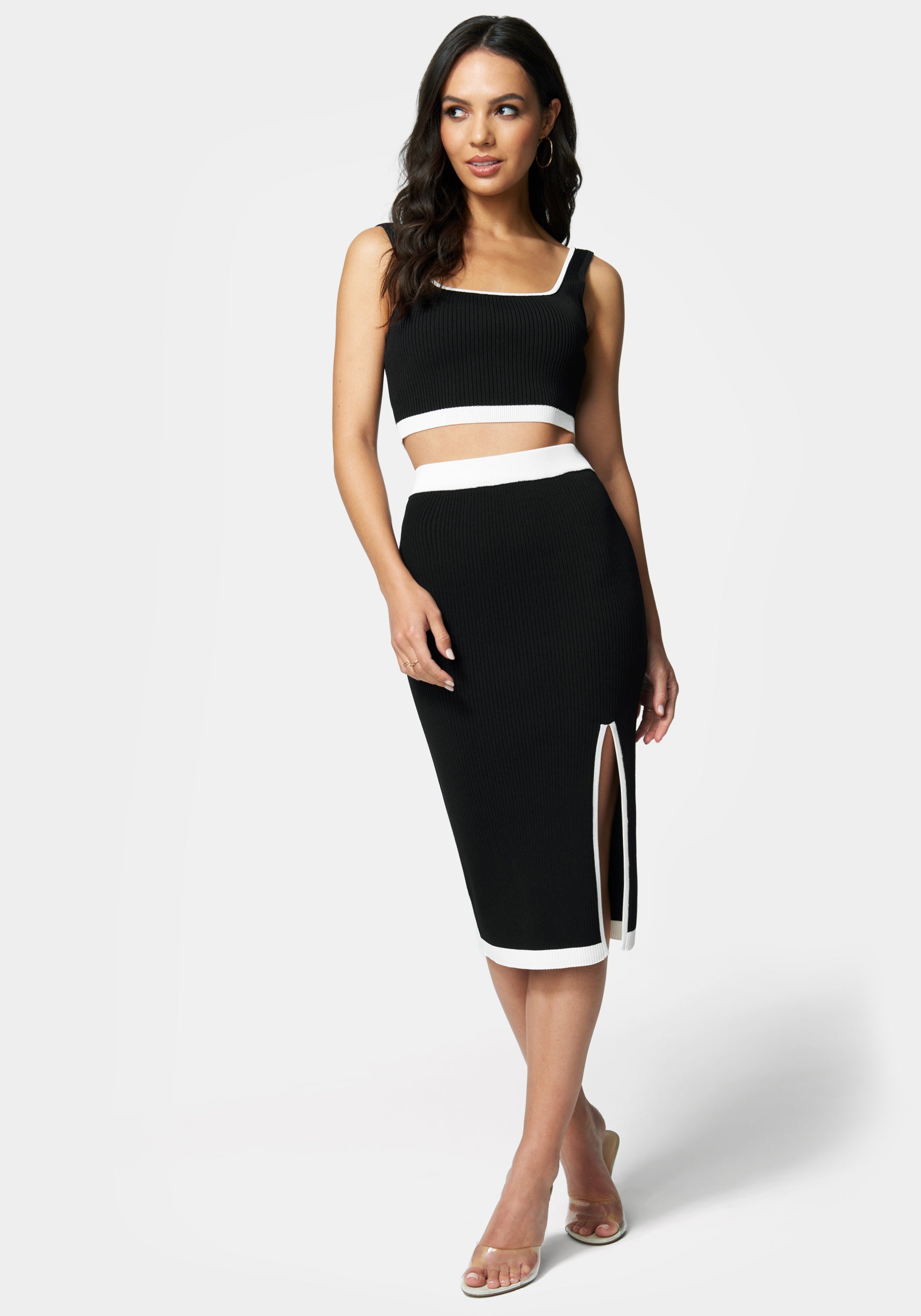 Rib Two Piece Dress | bebe