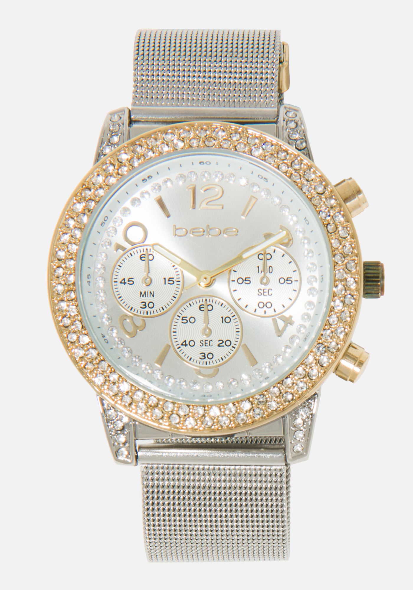 Double Row Crystal Bezel 3 Band Watch | bebe