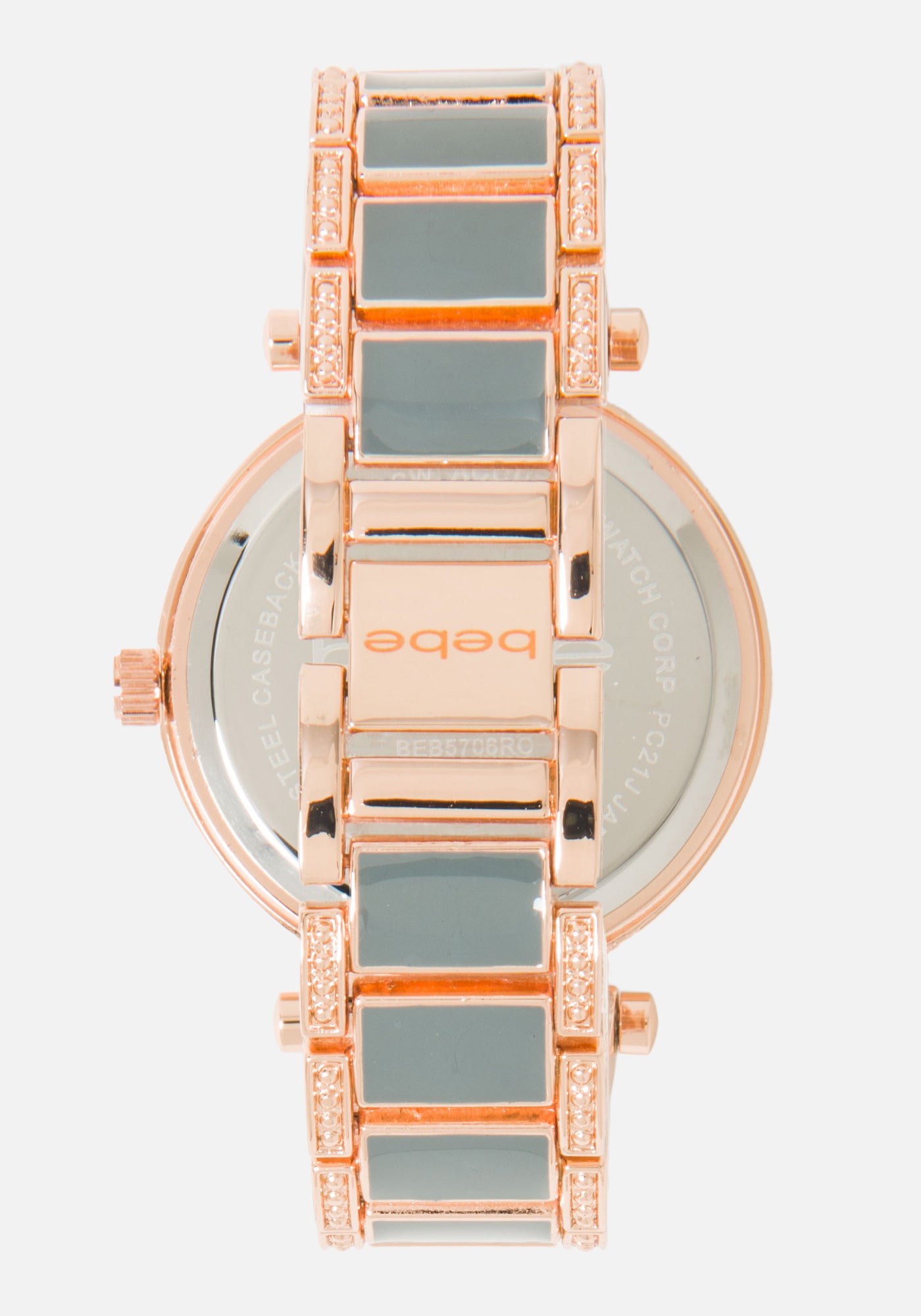 Grey Enamel And Crystal Bebe Logo Watch | bebe
