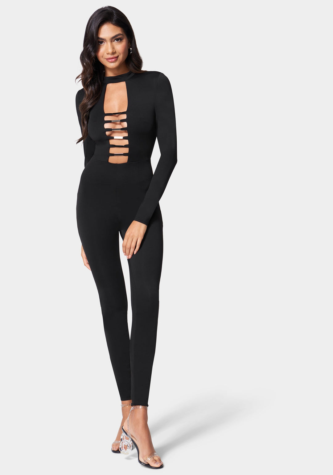 Bar Detail Jumpsuit | bebe