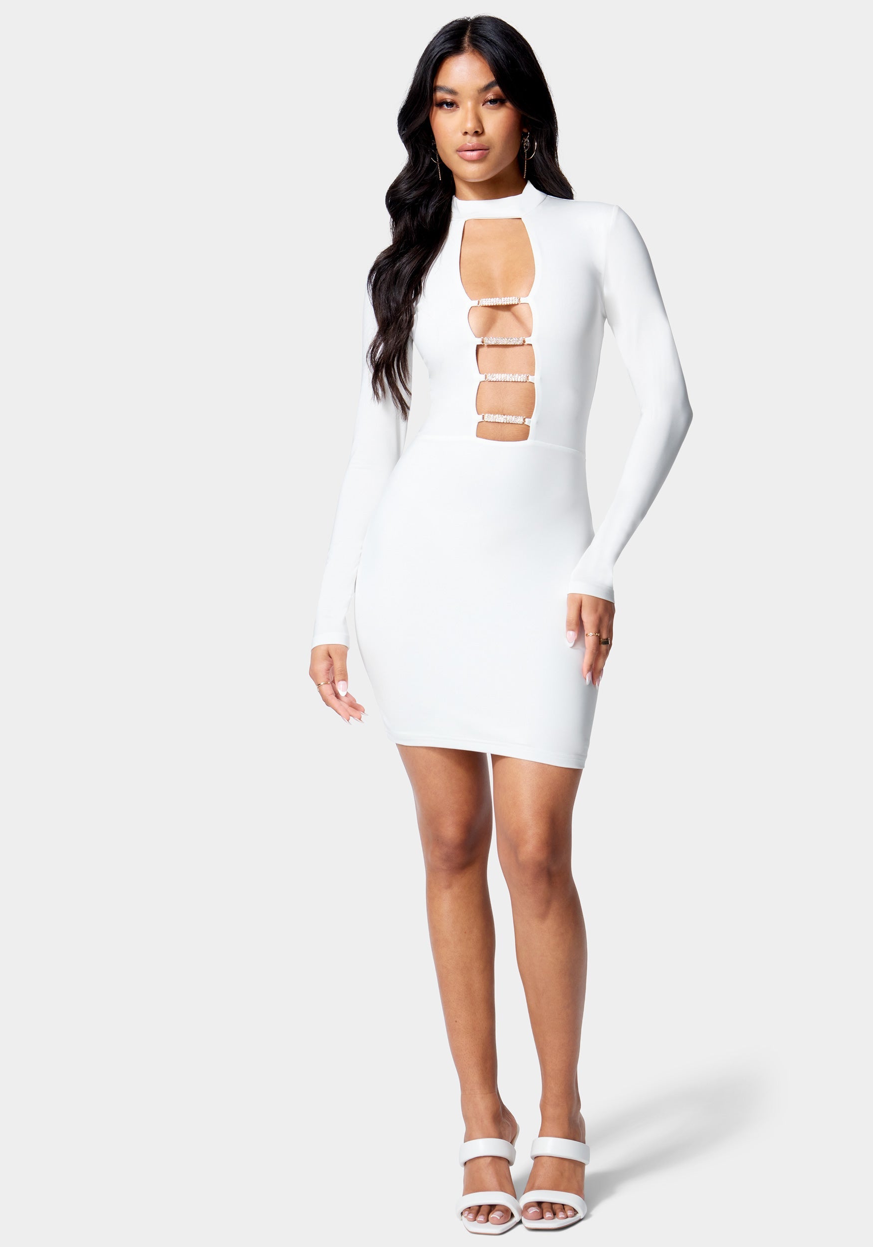 Embellished Caged Dress | bebe