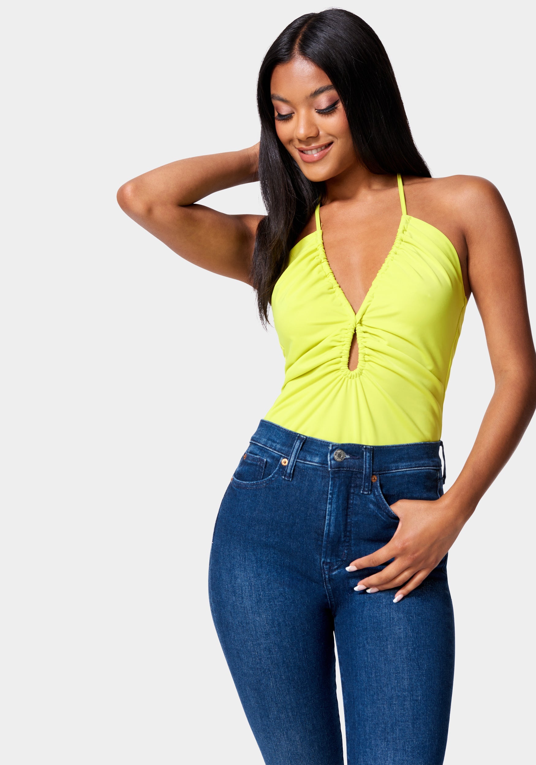 Multi Keyhole Halter Top | bebe