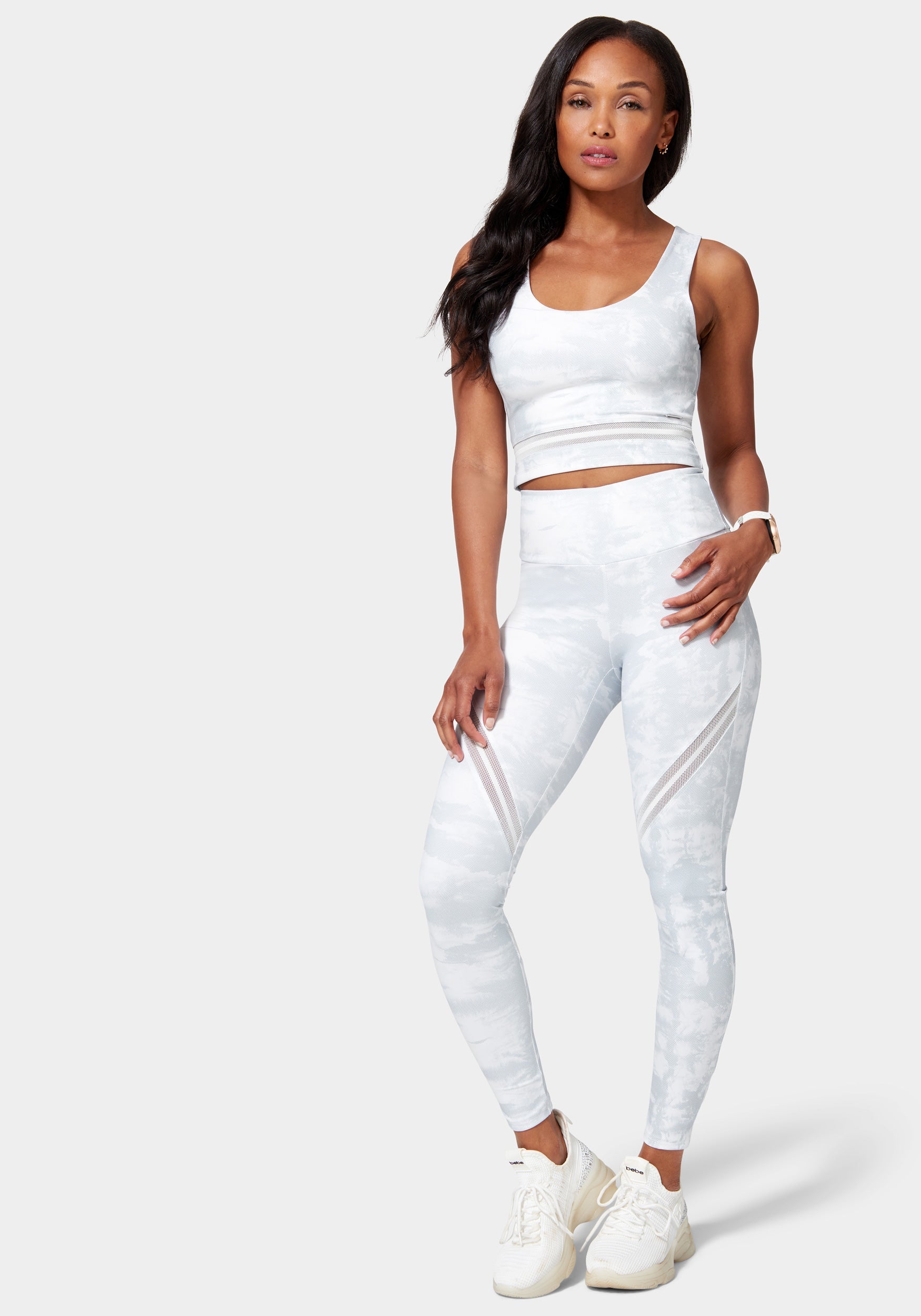 Bebe Logo Legging With Mesh Detail | bebe