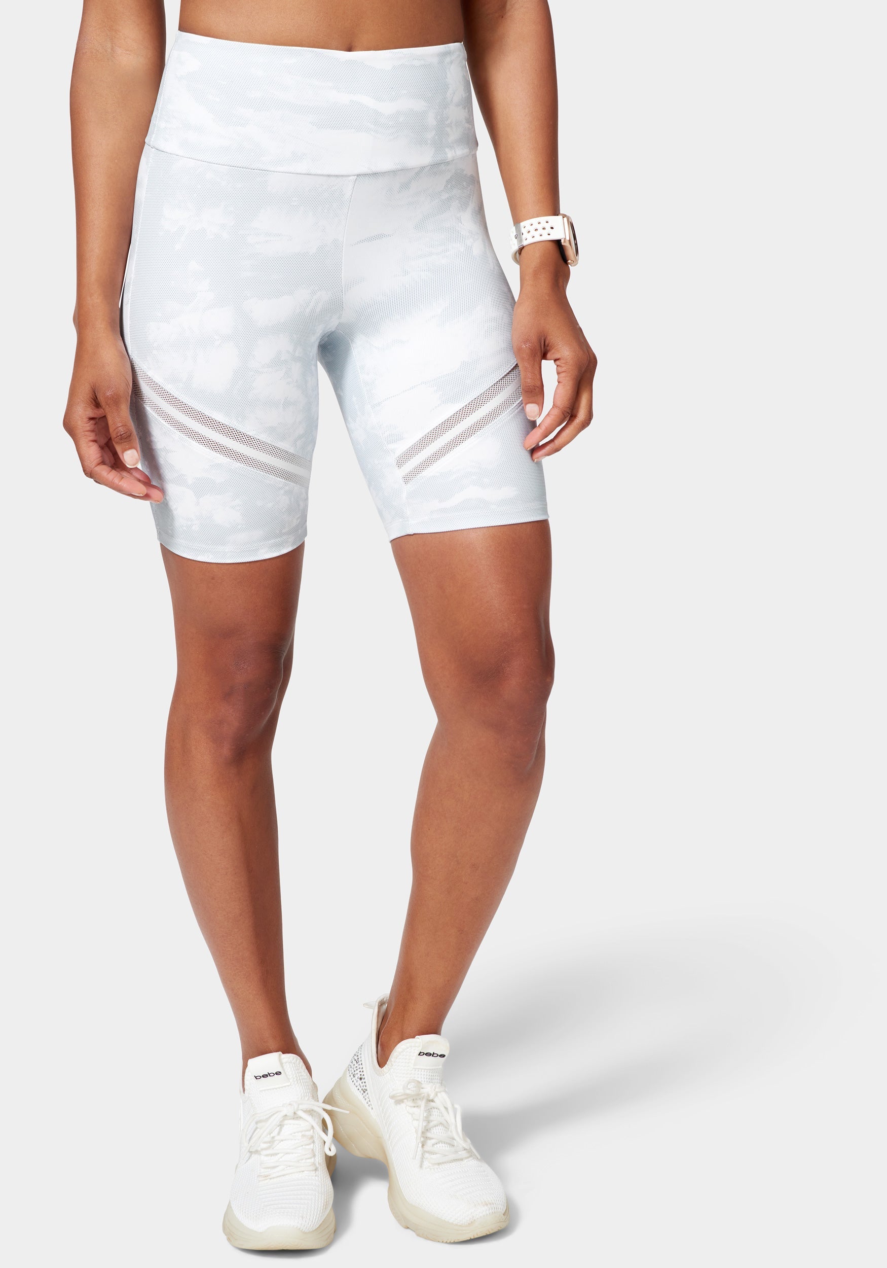 Bebe Logo Biker Short With Mesh Detail | bebe