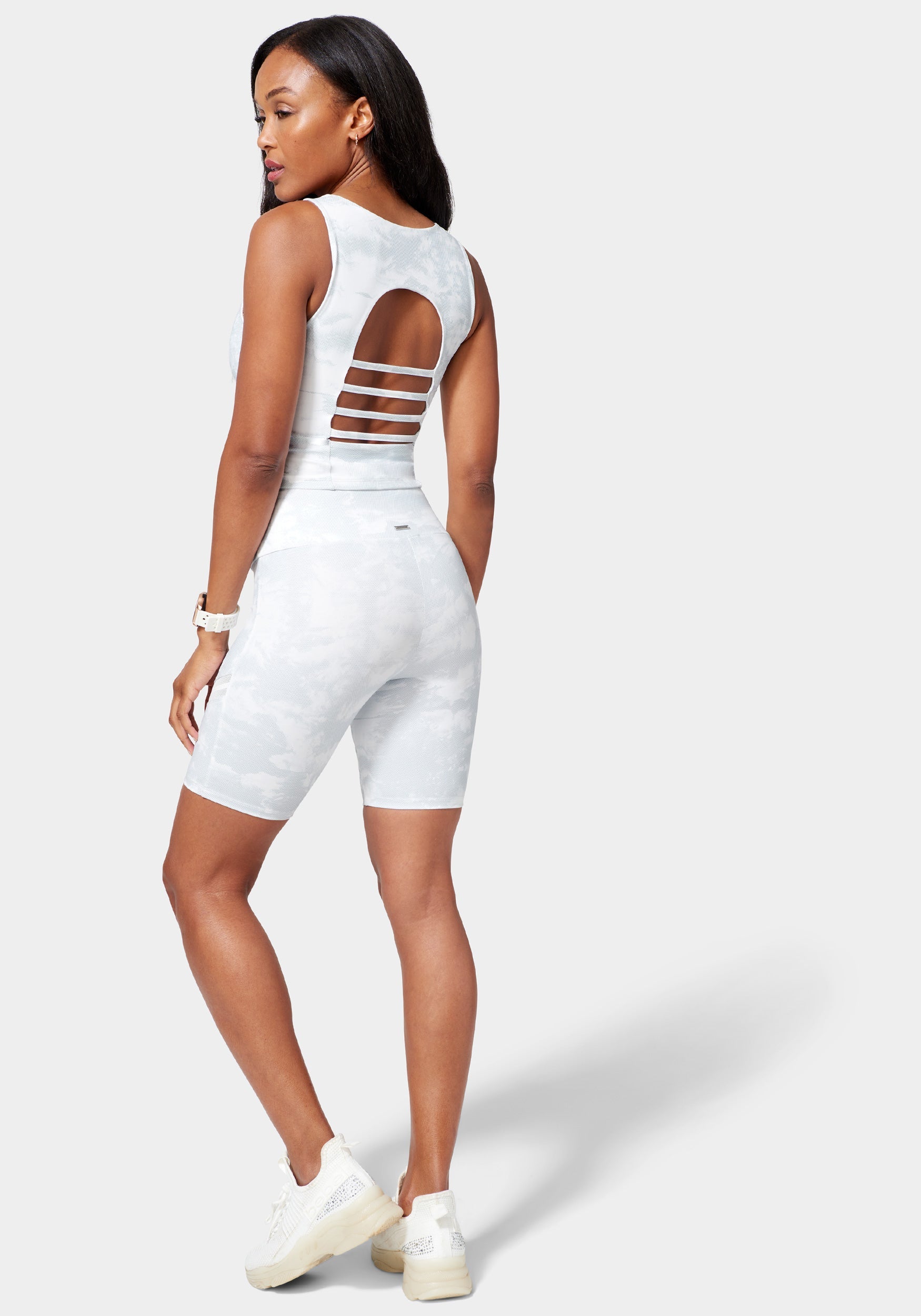 Bebe Logo Biker Short With Mesh Detail | bebe