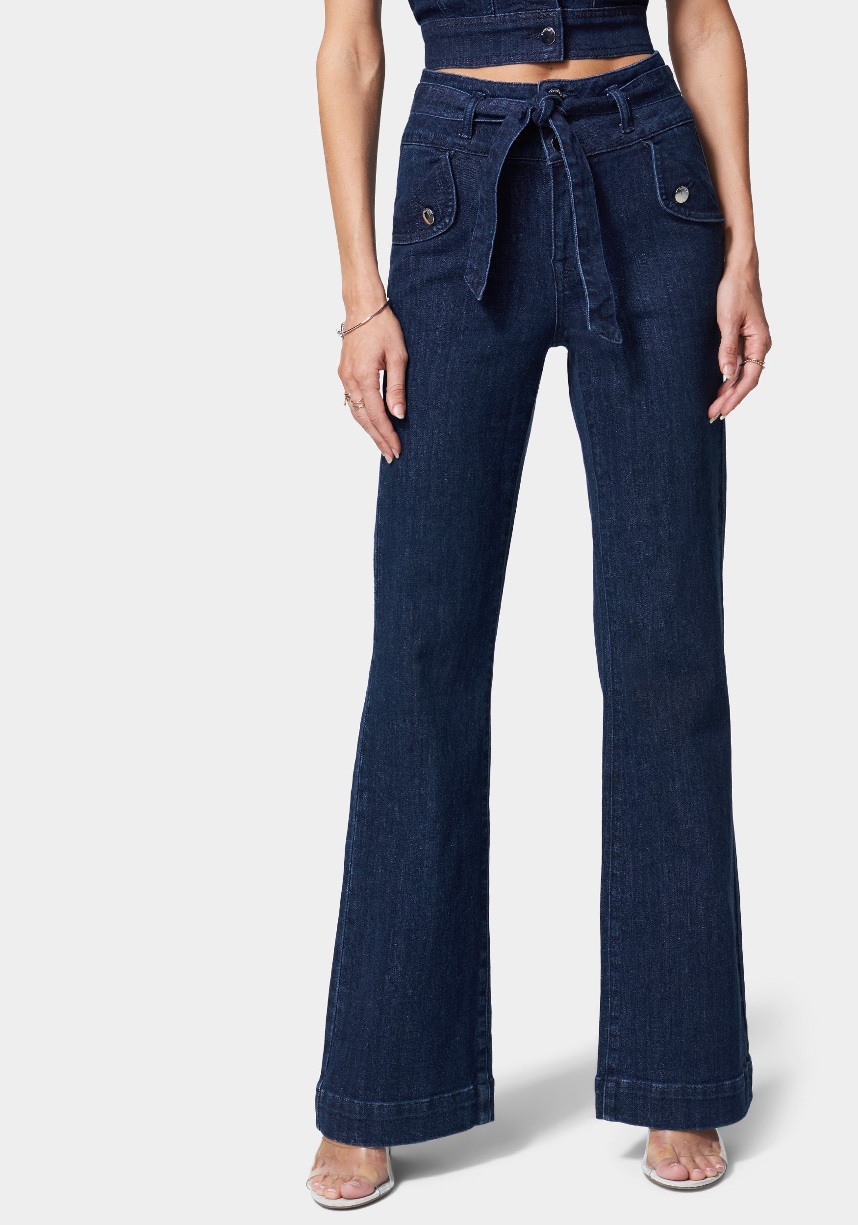 Belted Wide Leg Jean – bebe