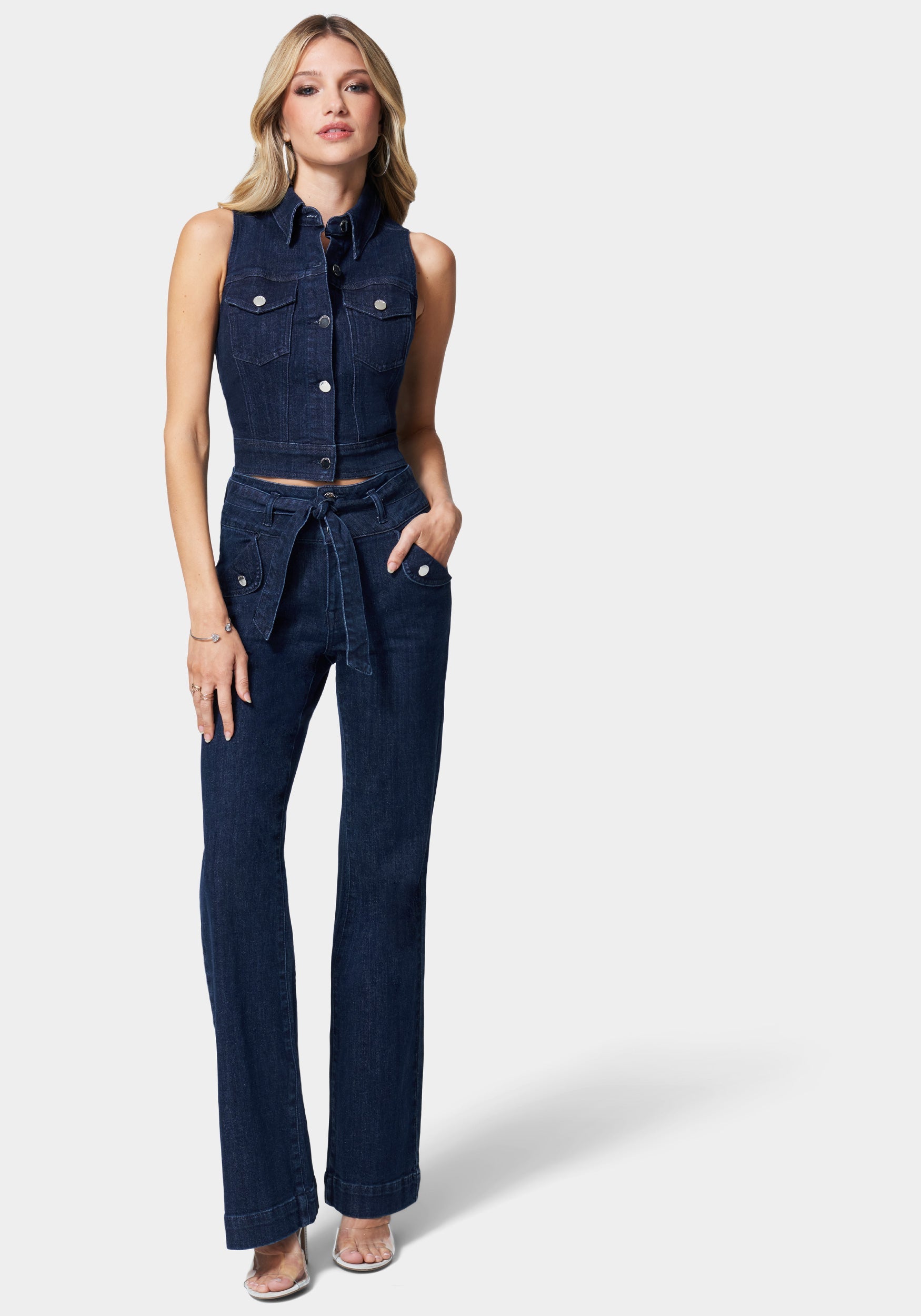 Belted Wide Leg Jean | bebe