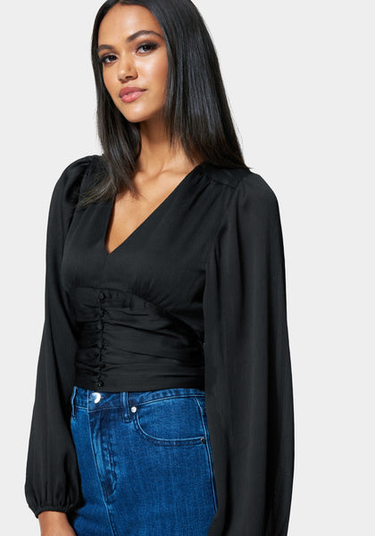 Deep V Front Button Top | bebe