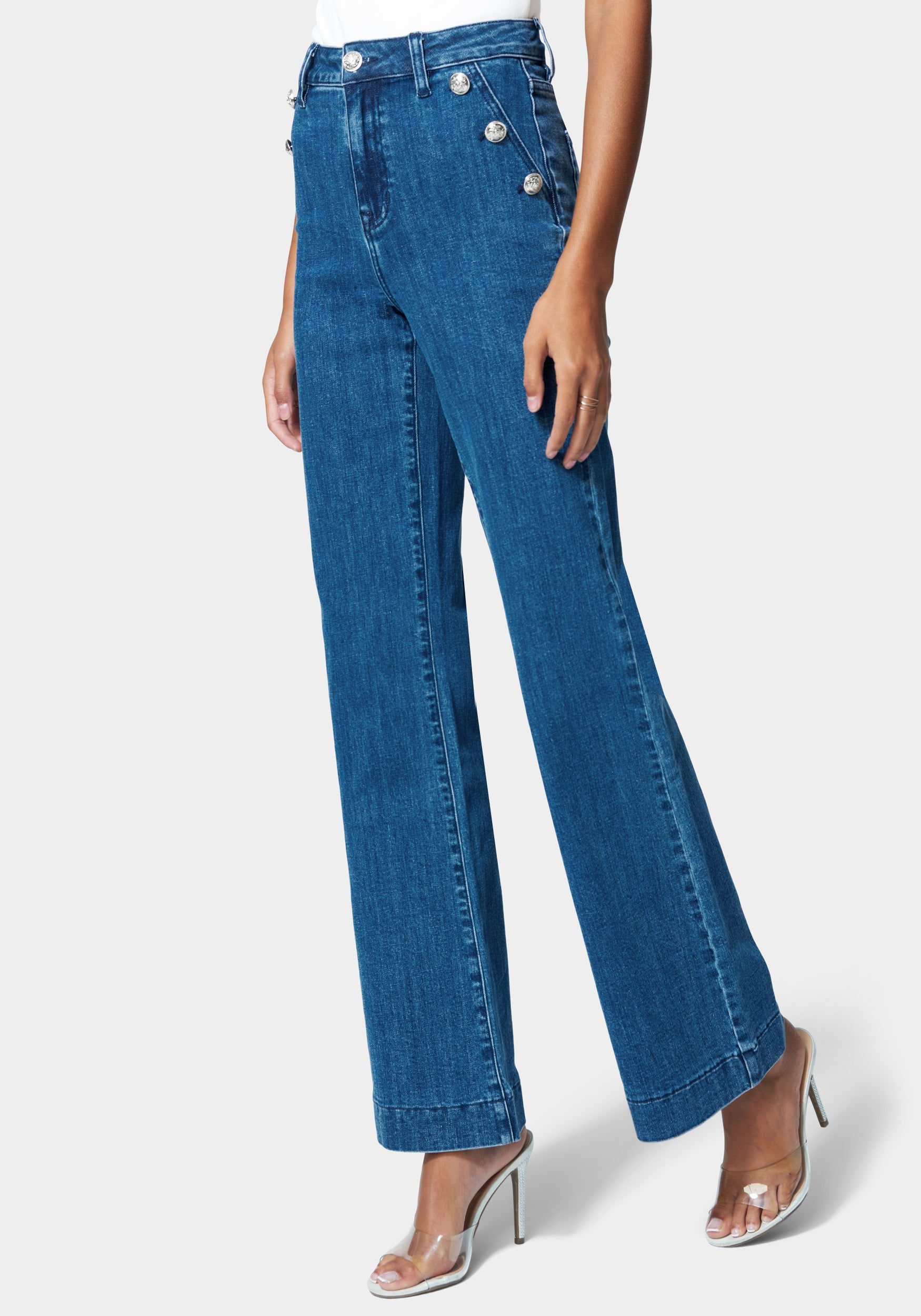Wide Leg Button Detail Jean – bebe