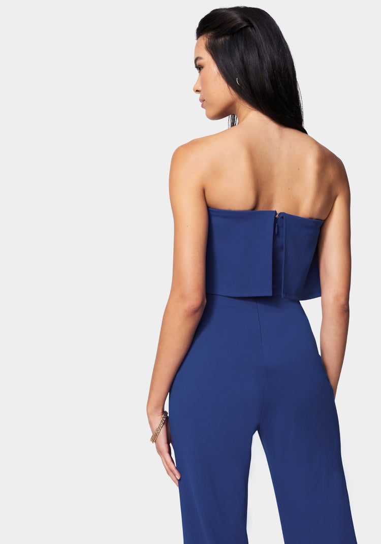 Strapless Overlay Jumpsuit Bebe