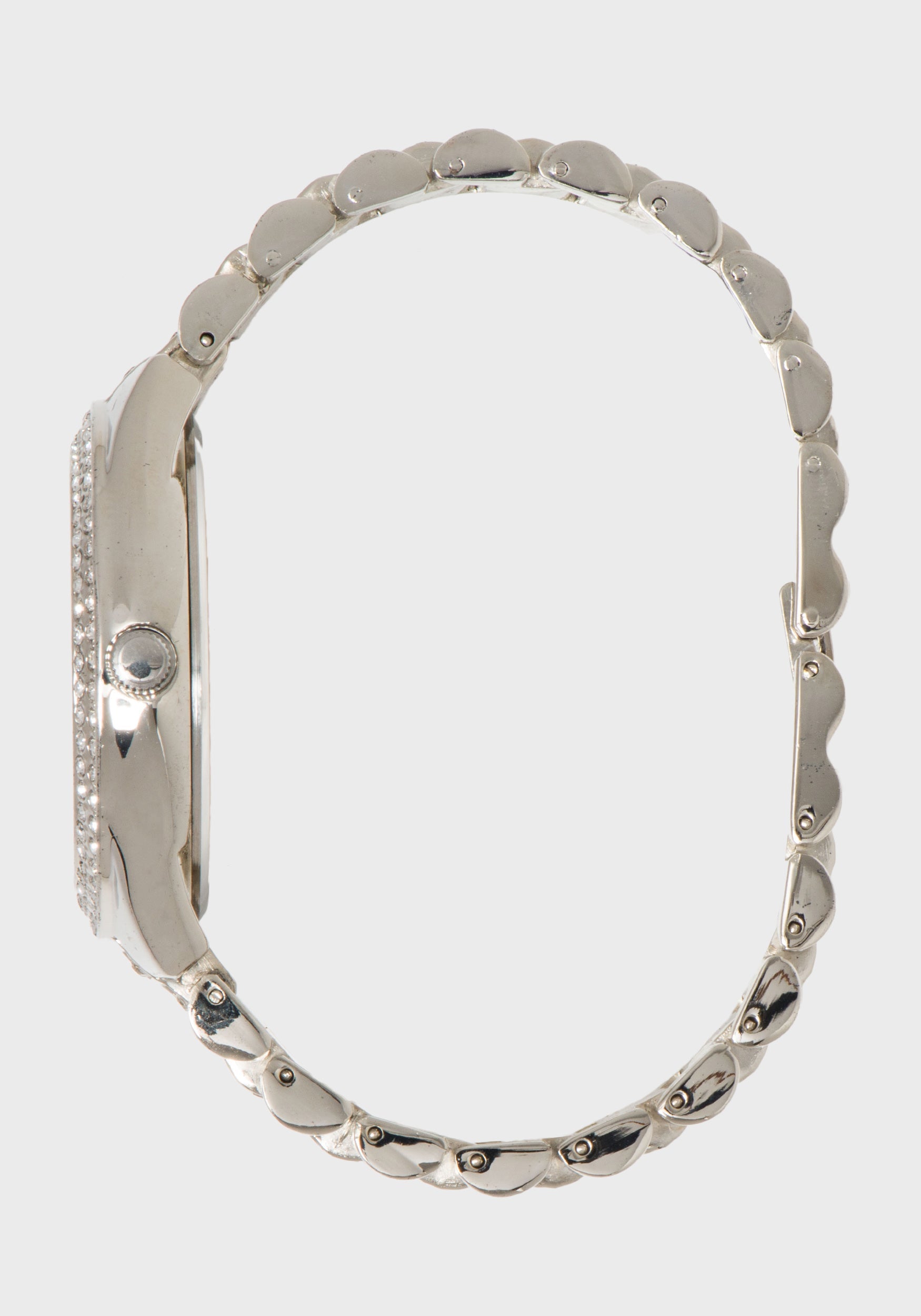 Silver Crystal Bezel Logo Watch | bebe