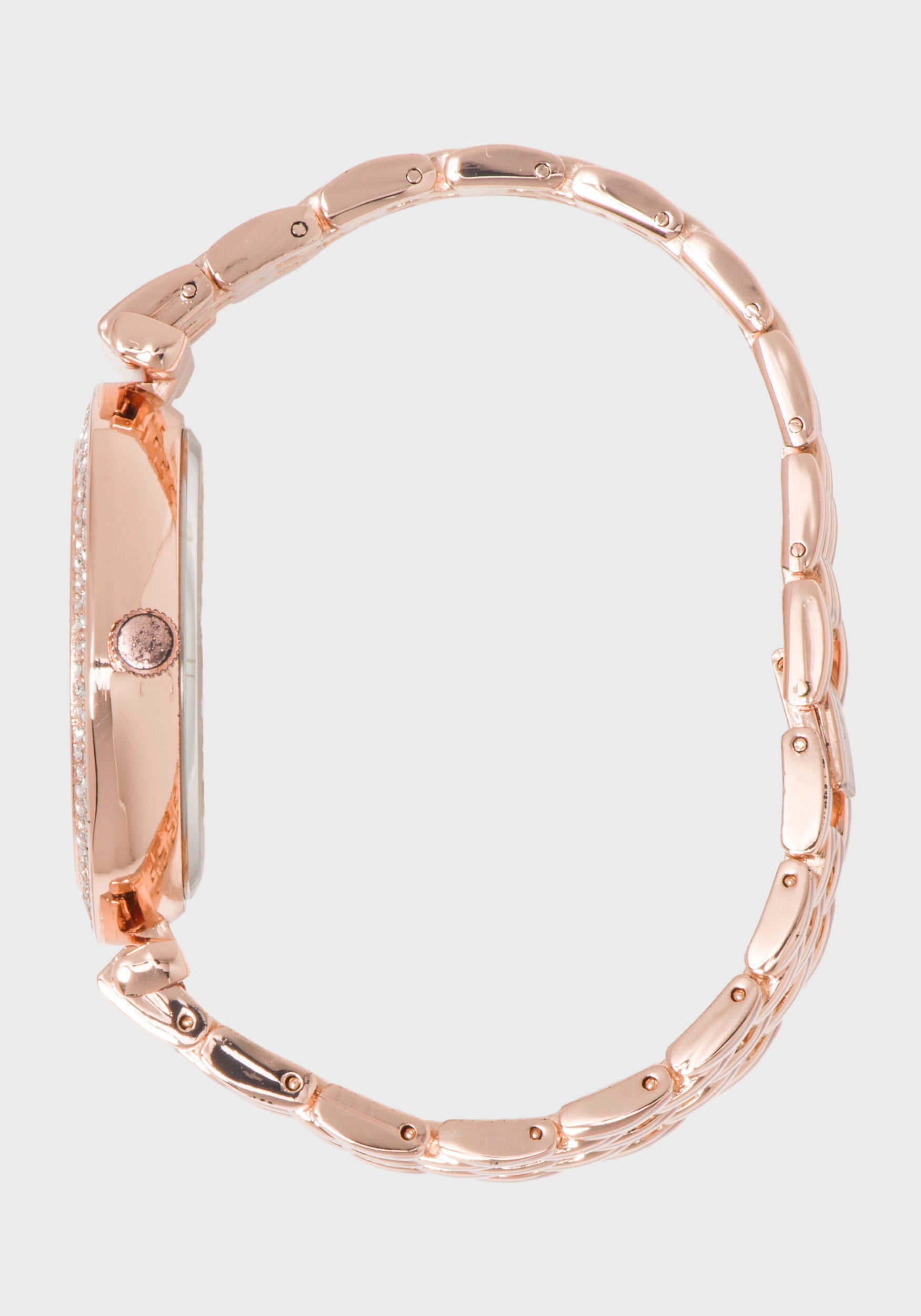 Rose Gold Crystal Bezel Logo Watch | bebe