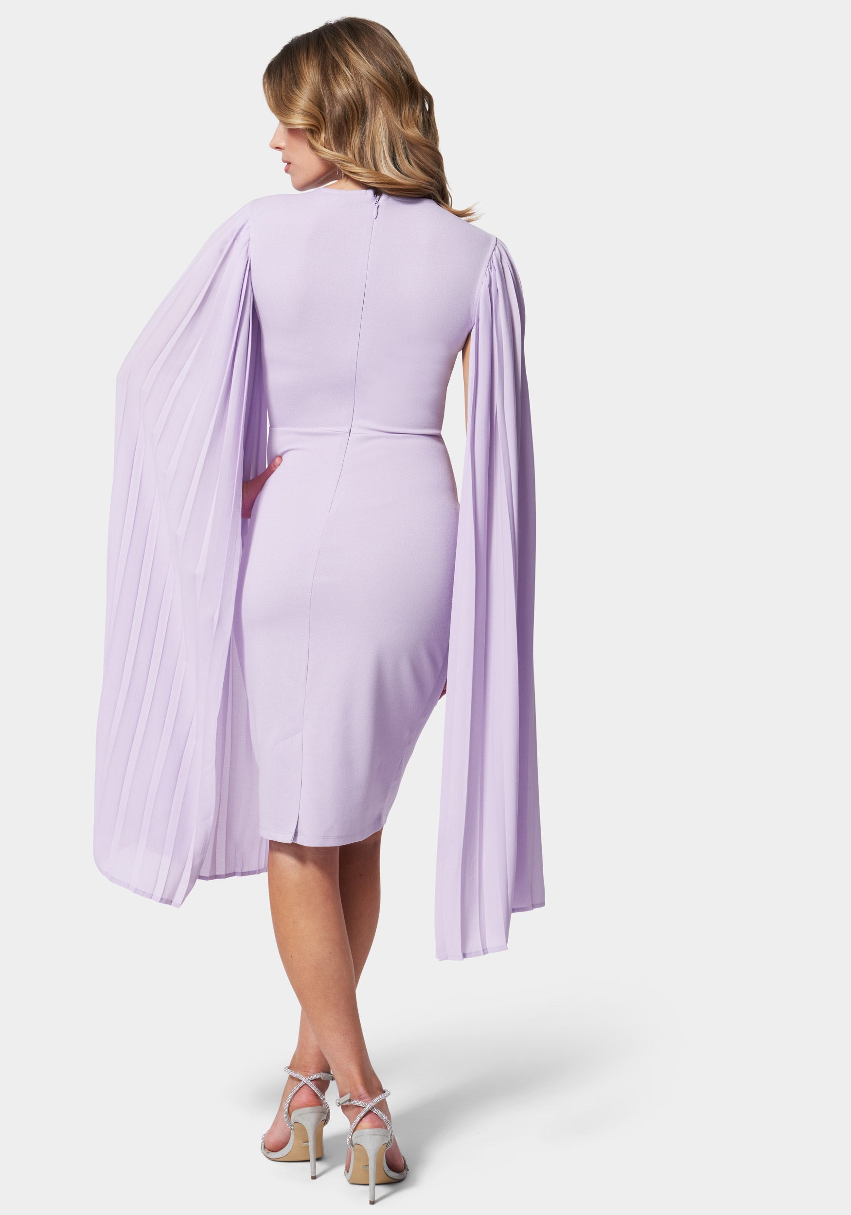 Cape Sleeve Midi Dress | bebe