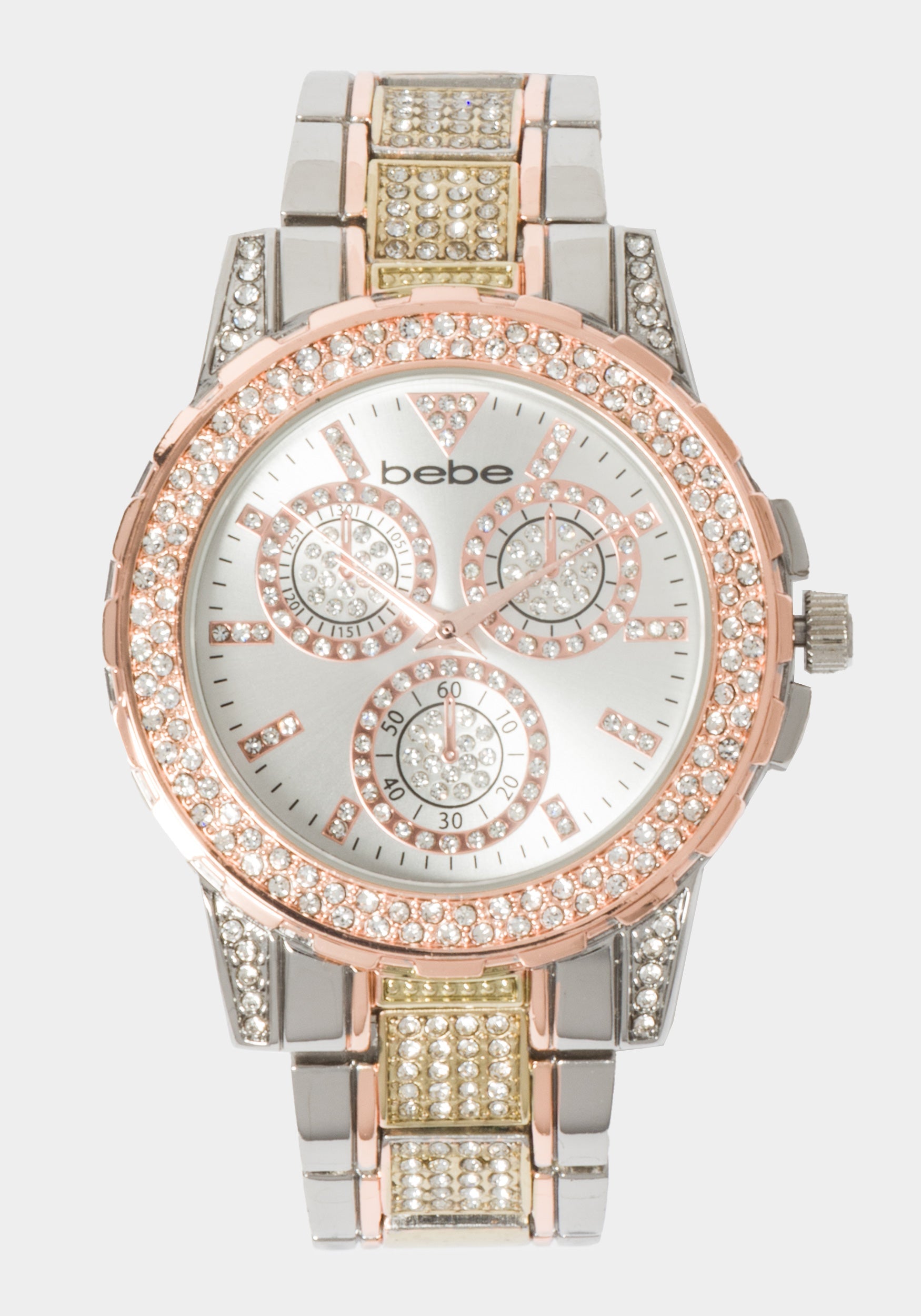 Silver Dial Crystal Bezel Watch – bebe