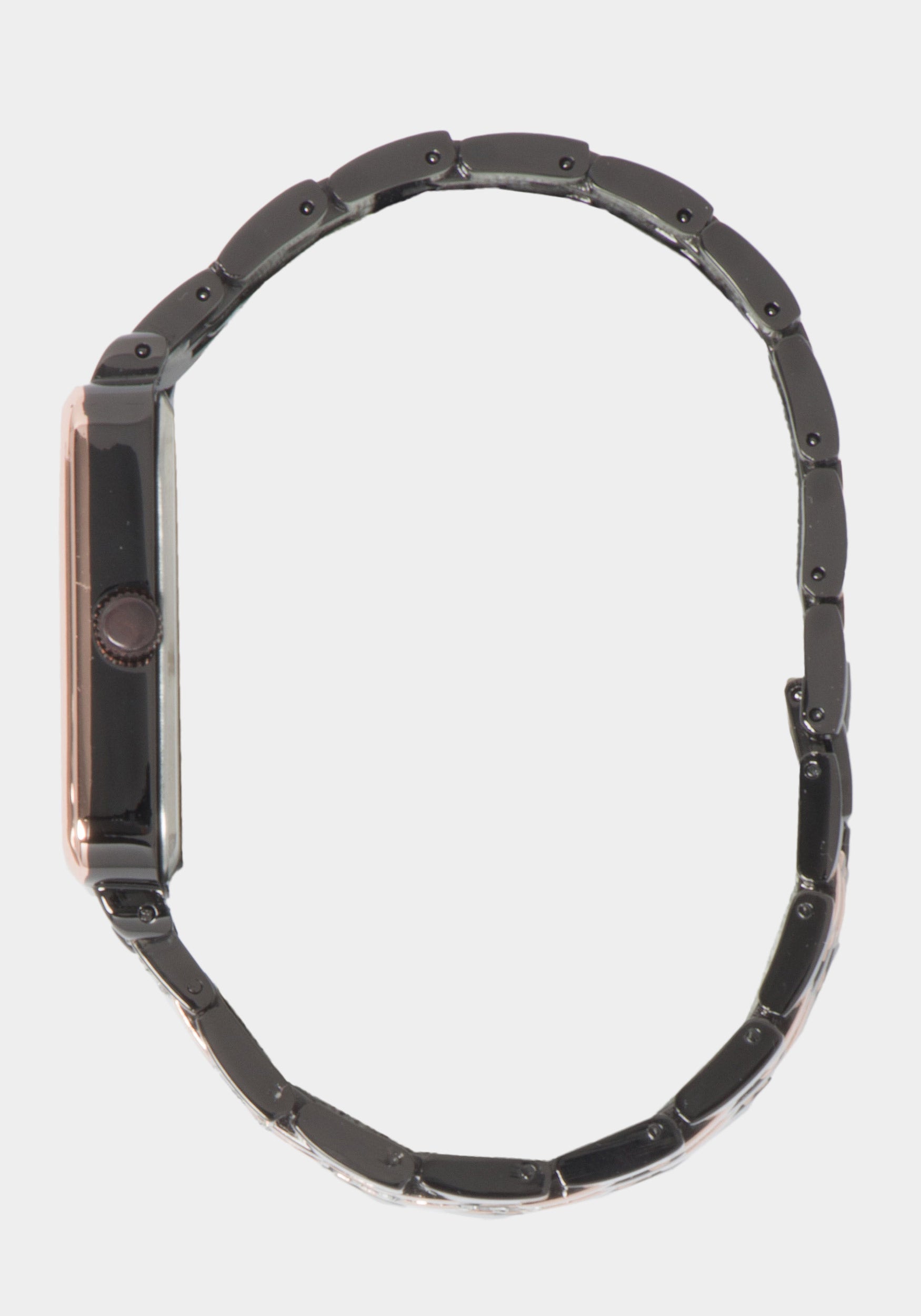 Gun Metal Smooth Dial Crystal Bezel Watch | bebe
