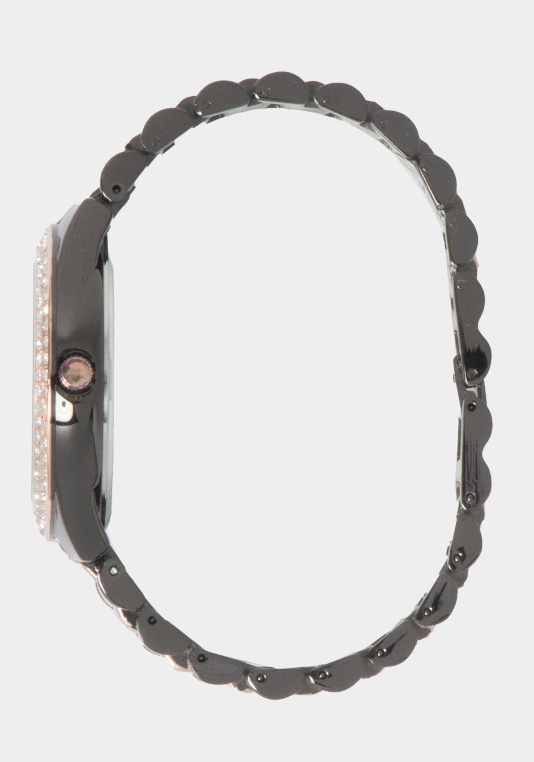 Gun Metal Dial Crystal Bezel Watch | bebe