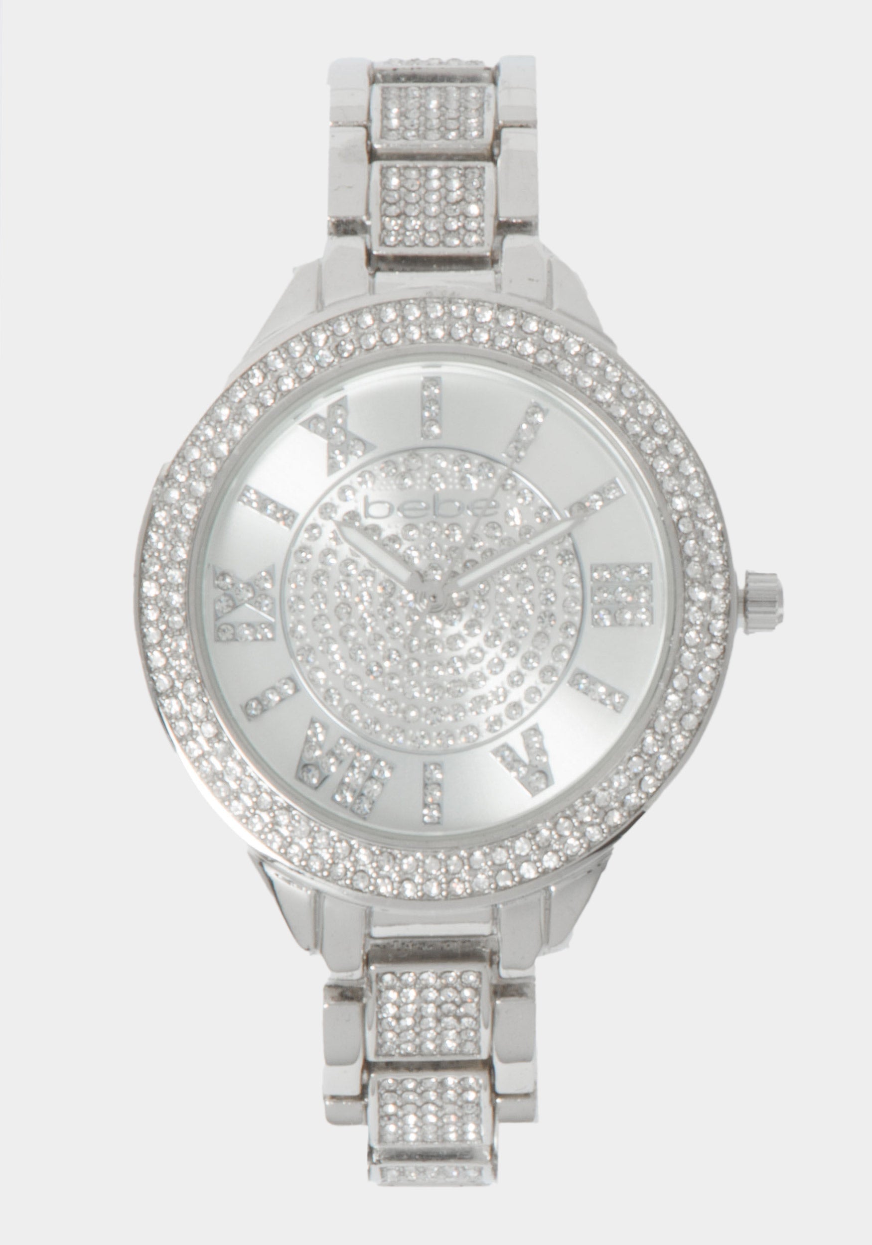 Silver Dial Crystal Bezel Watch – bebe