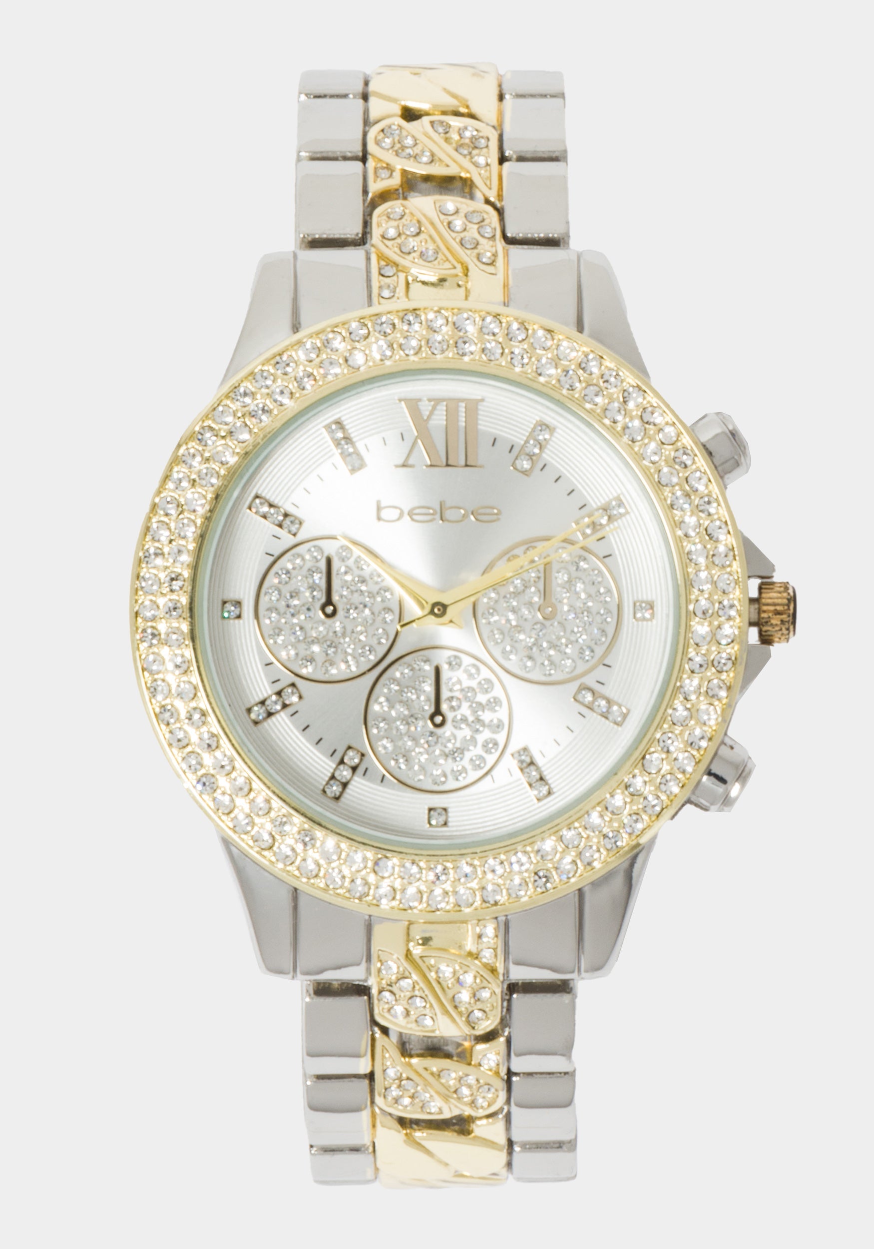Silver Dial Crystal Bezel Watch – bebe